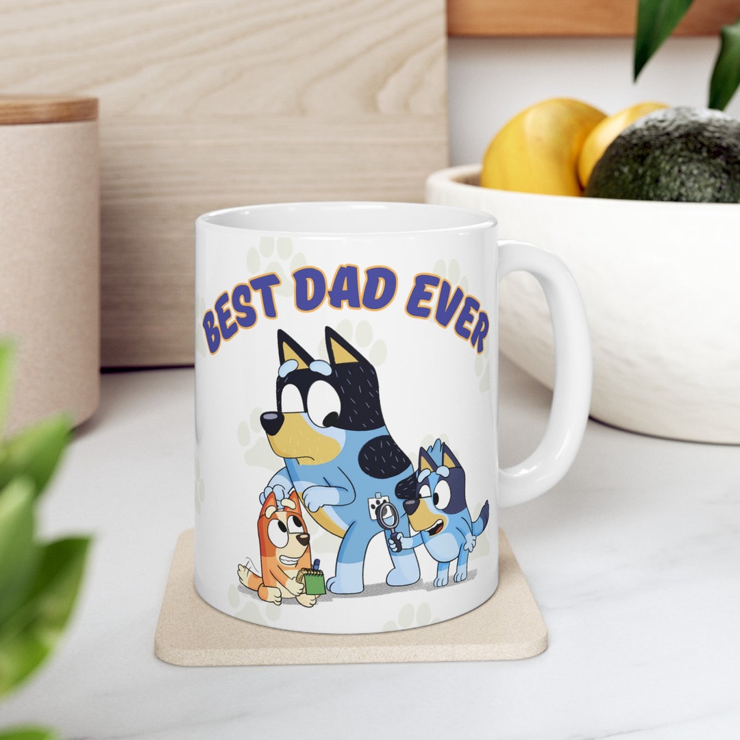 Bluey Best Dad Ever Mug, Bluey Fathers Day Gift, Bluey Dad of 2 Gift ...