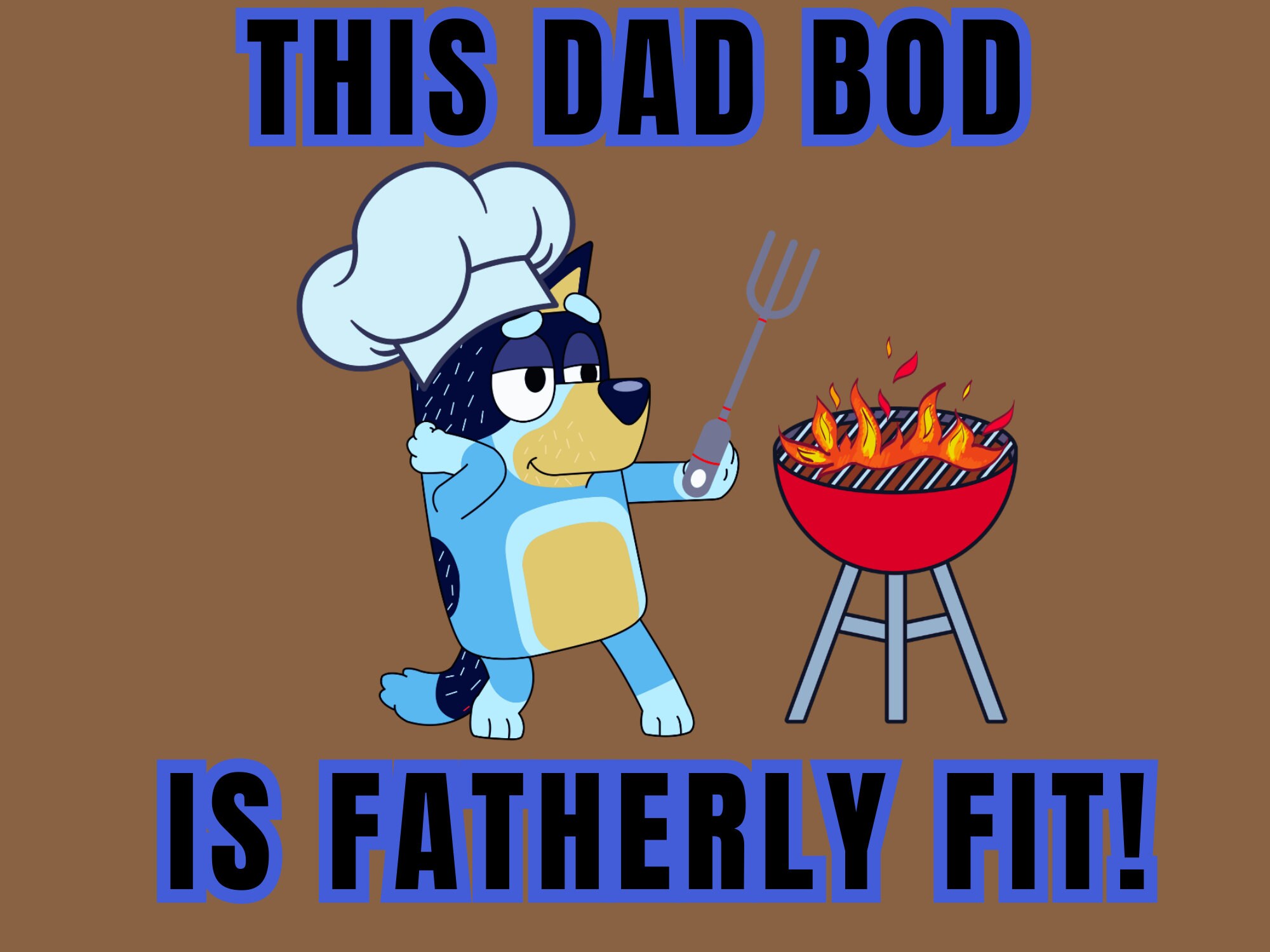 Bluey Bandit This Dad Bod is Fatherly Fit Fun Father's Day Apron Gift ...