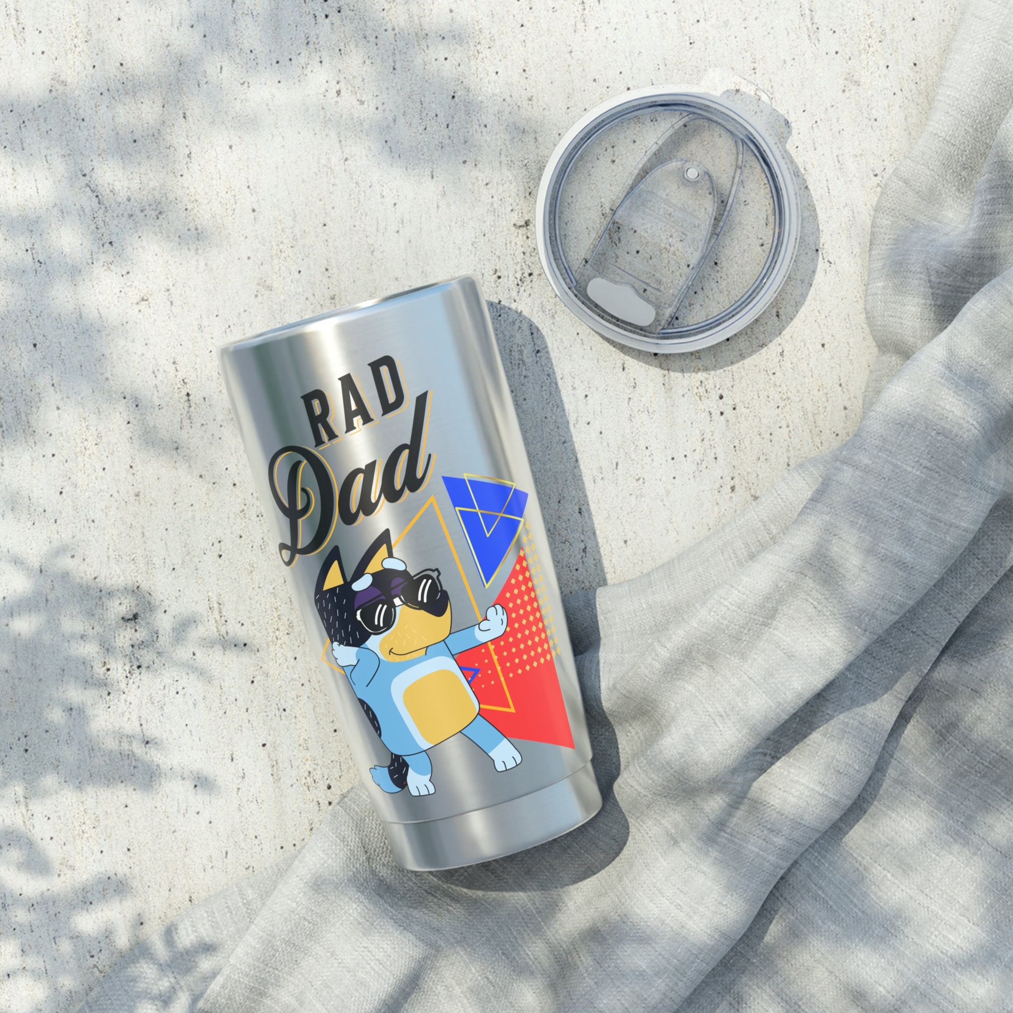 Bluey Rad Dad Bandit Travel Tumbler,bluey Dad Mug, Bandit Heeler Cup ...