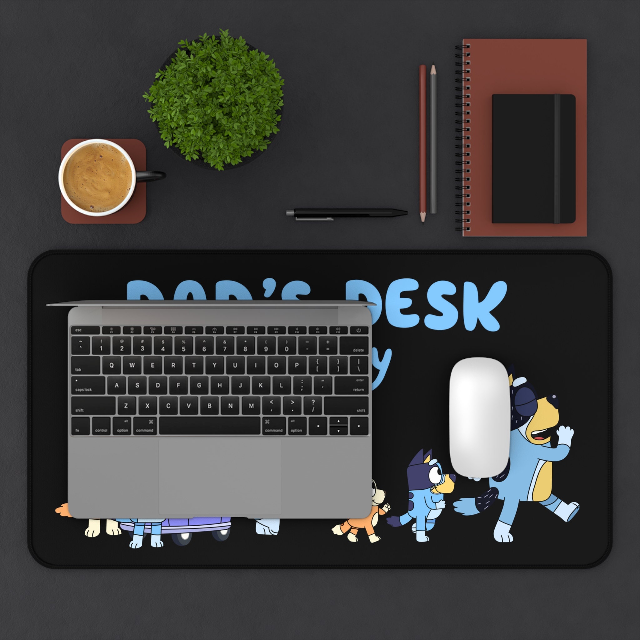 Bluey Bandit Dad's Desk Mat,bluey Lover, Bandit,father's Day Gift,dad's ...