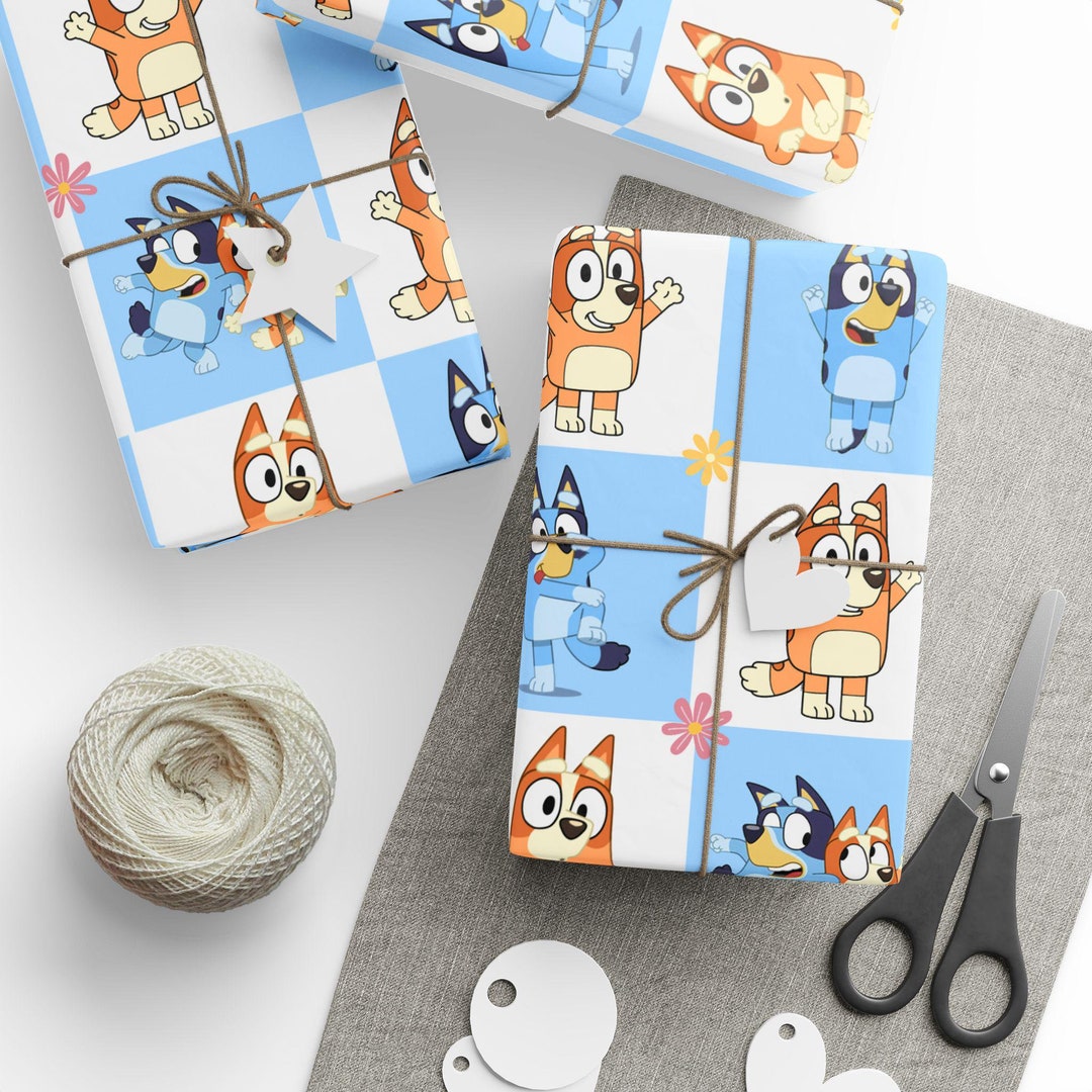 Bluey and Bingo Gift Wrapping Paper, Bluey Themed Gift Wrap, Bluey and ...