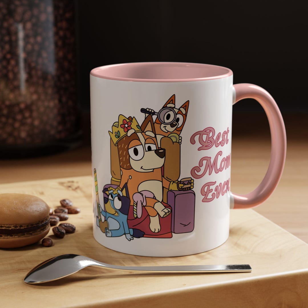 Chilli Heeler Best Mom Ever Accent Mug - Bluey and Bingo, Mom ...