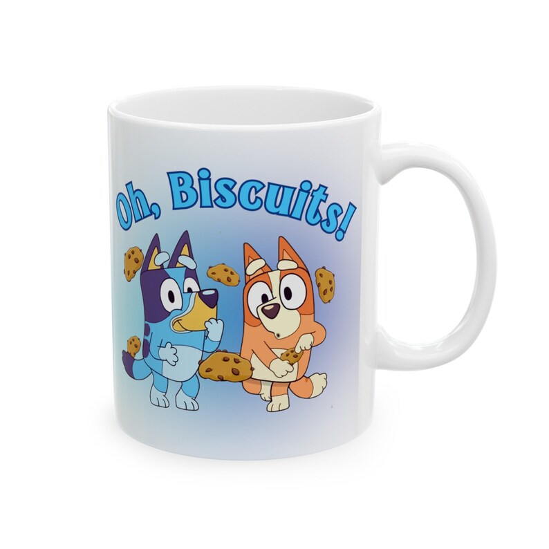 Oh Biscuits Bluey Mug, Bluey Biscuit Mug, Cute Bluey Coffee Cup, Bluey ...