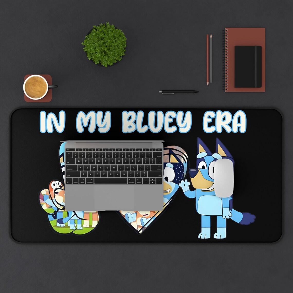 In My Bluey Era Desk Mat, Bluey Office Decor, Busy Mom, Bluey Life ...