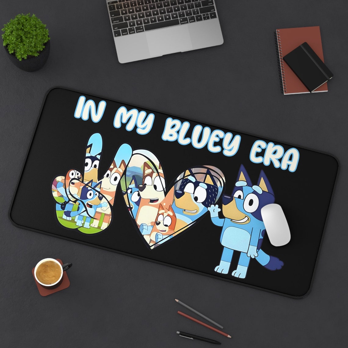In My Bluey Era Desk Mat, Bluey Office Decor, Busy Mom, Bluey Life ...