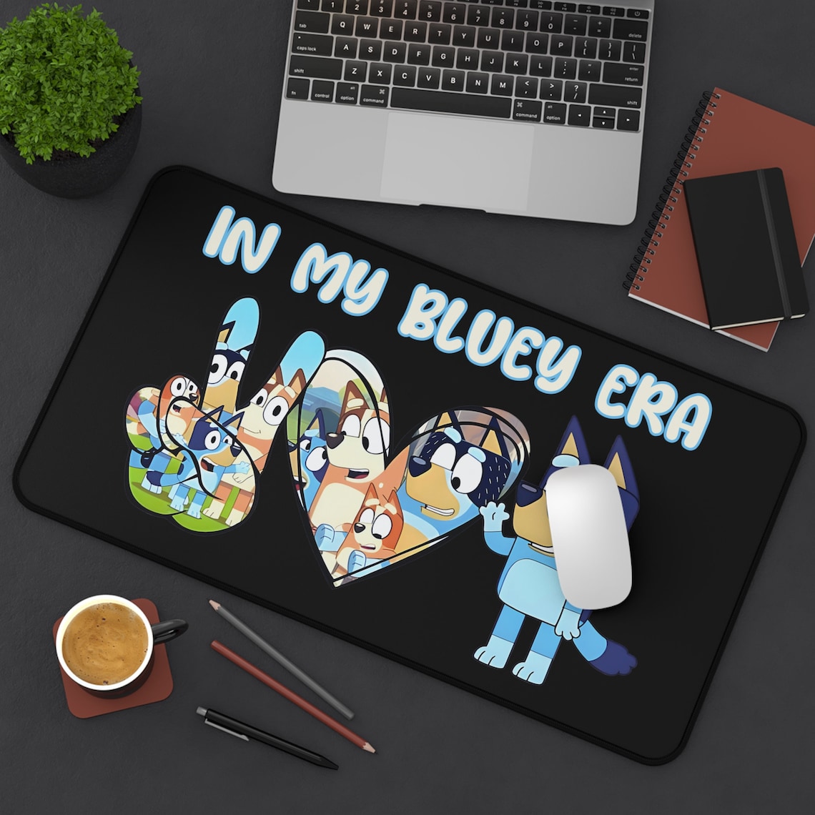 In My Bluey Era Desk Mat, Bluey Office Decor, Busy Mom, Bluey Life ...