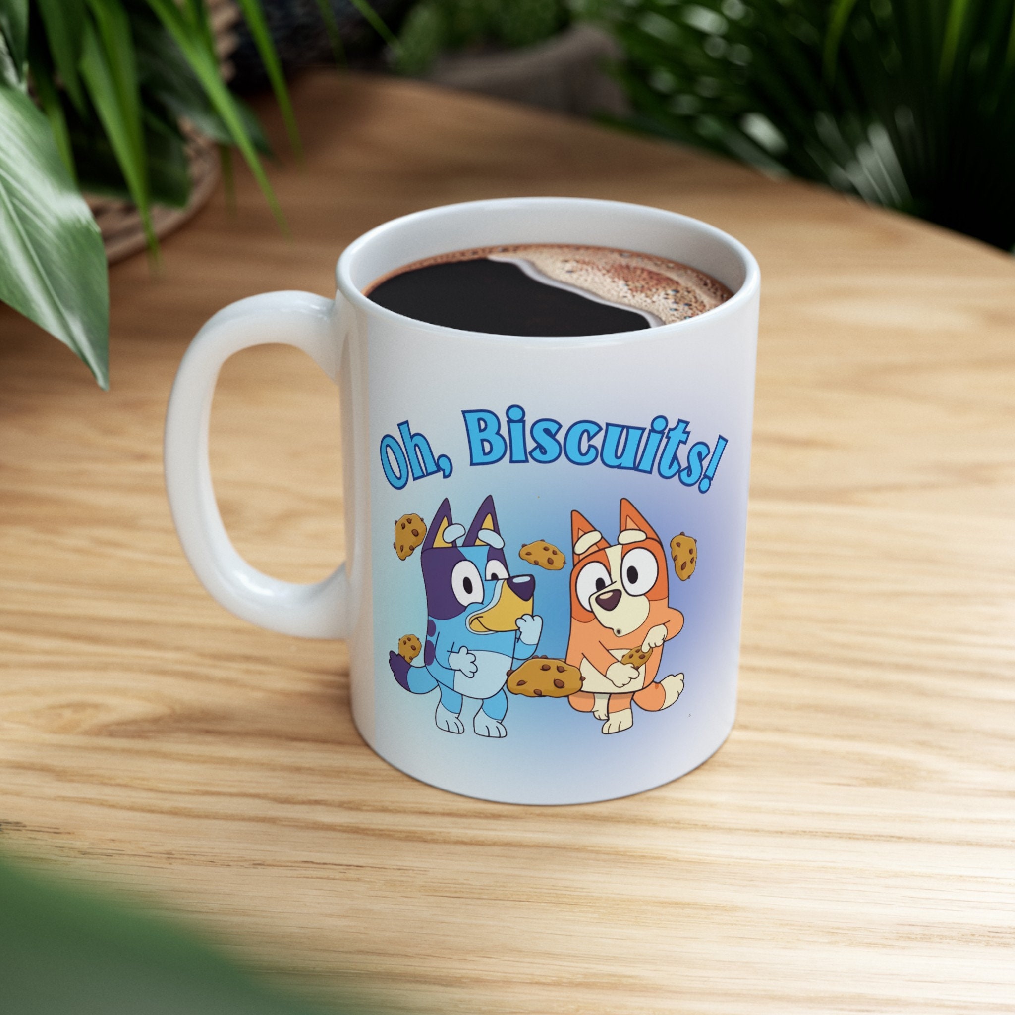 Oh Biscuits Bluey Mug, Bluey Biscuit Mug, Cute Bluey Coffee Cup, Bluey ...
