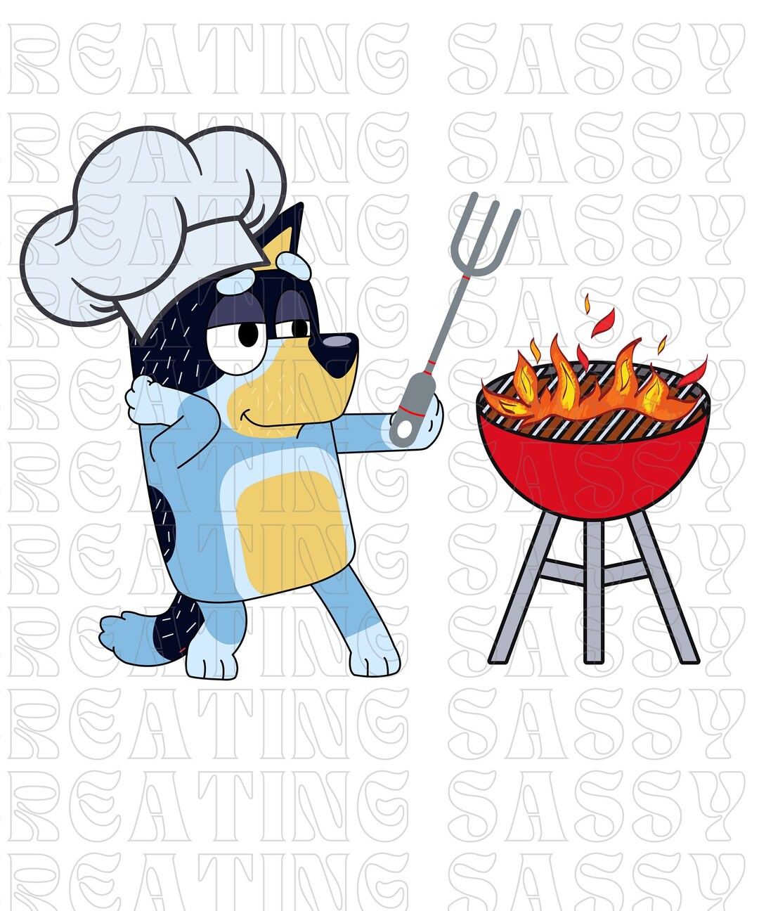 Bluey Bandit With Grill PNG;PDF Bandit Grill Download, Bandit Cool Dad ...