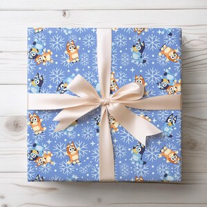 Bluey Christmas Paper Bluey and Bingo, Bandit Heeler, Bluey Gift Wrap ...