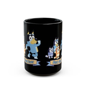 Bluey Best Dad Ever Mug, Bluey Fathers Day Gift, Bluey Dad of 3 Gift ...