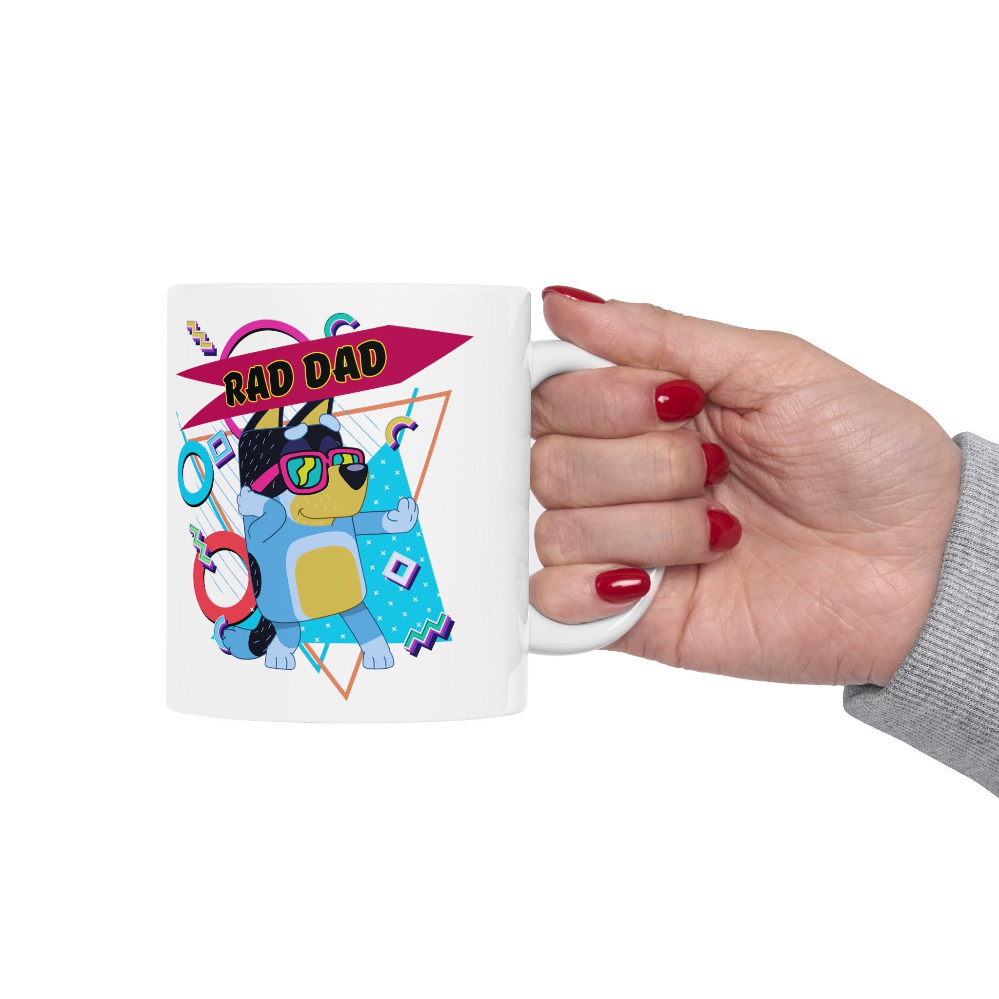 Bluey Rad Dad Bandit Coffee Mug, Bluey Dad Mug, Bluey Bandit, Fathers ...