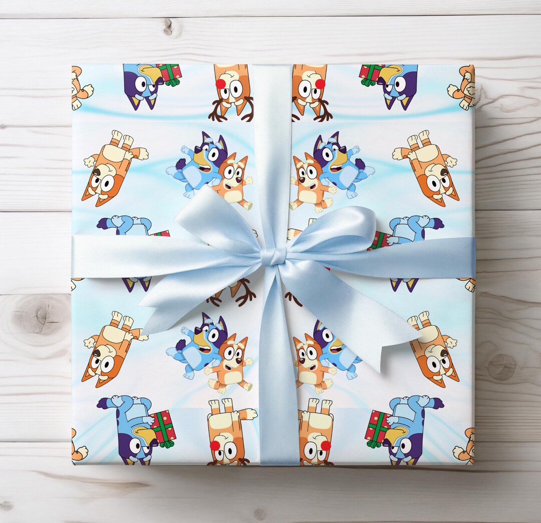 Bluey Christmas Wrapping Paper, Heeler Family Gift Wrap - Etsy