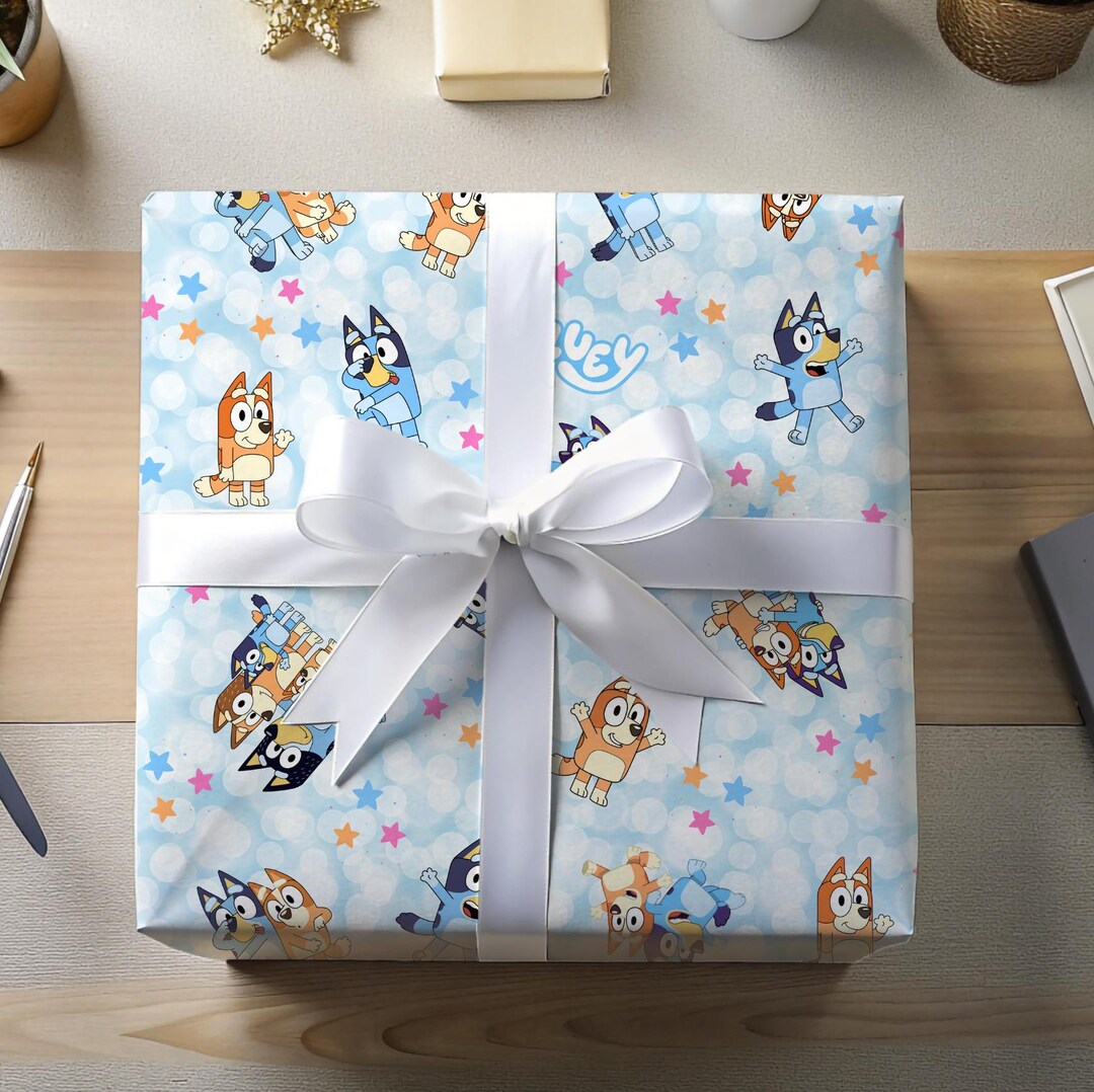 Bluey Wrapping Paper Roll: Kids Birthday Party Supplies - Etsy