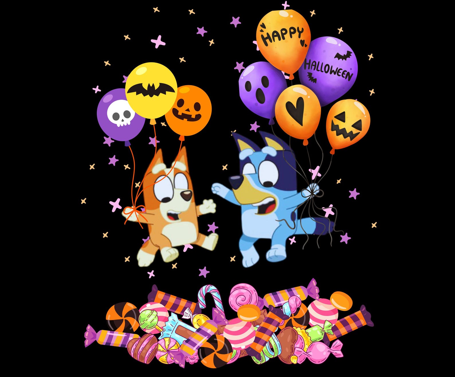Bluey and Bingo Halloween Digital Download, Bluey Halloween PNG, PDF ...