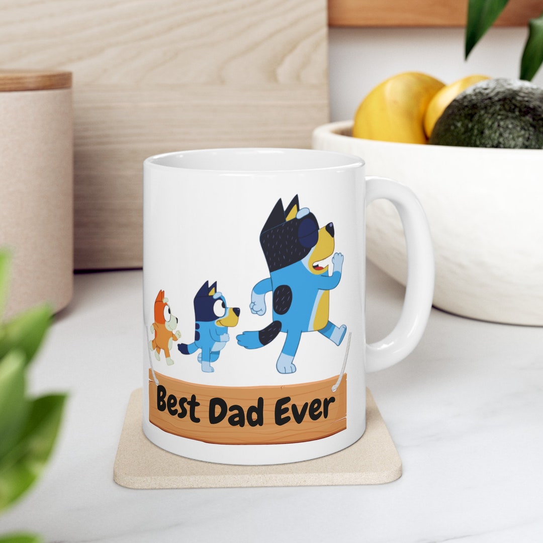 Bluey Best Dad Ever Mug, Bluey Fathers Day Gift, Bluey Dad of 2 Gift ...