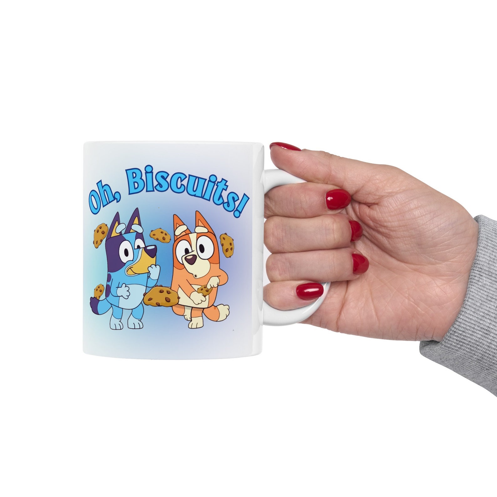 Oh Biscuits Bluey Mug, Bluey Biscuit Mug, Cute Bluey Coffee Cup, Bluey ...