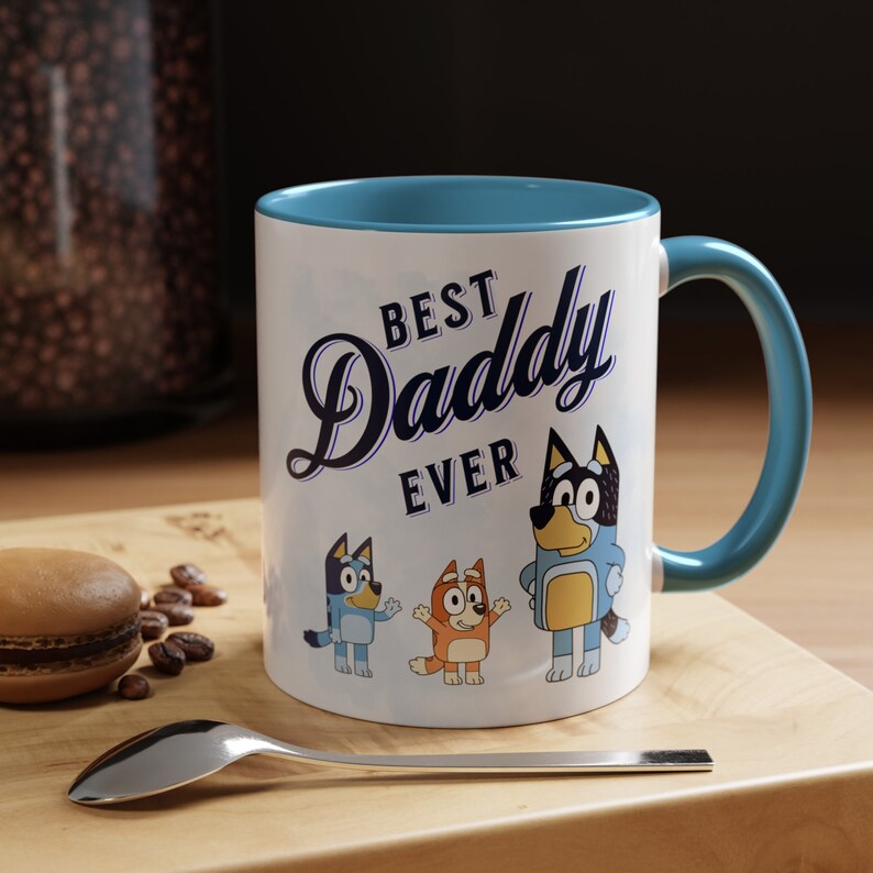 Bluey Best Daddy Ever Mug, Dad Fathers Day Mug, Bandit Heeler Cup,bluey ...