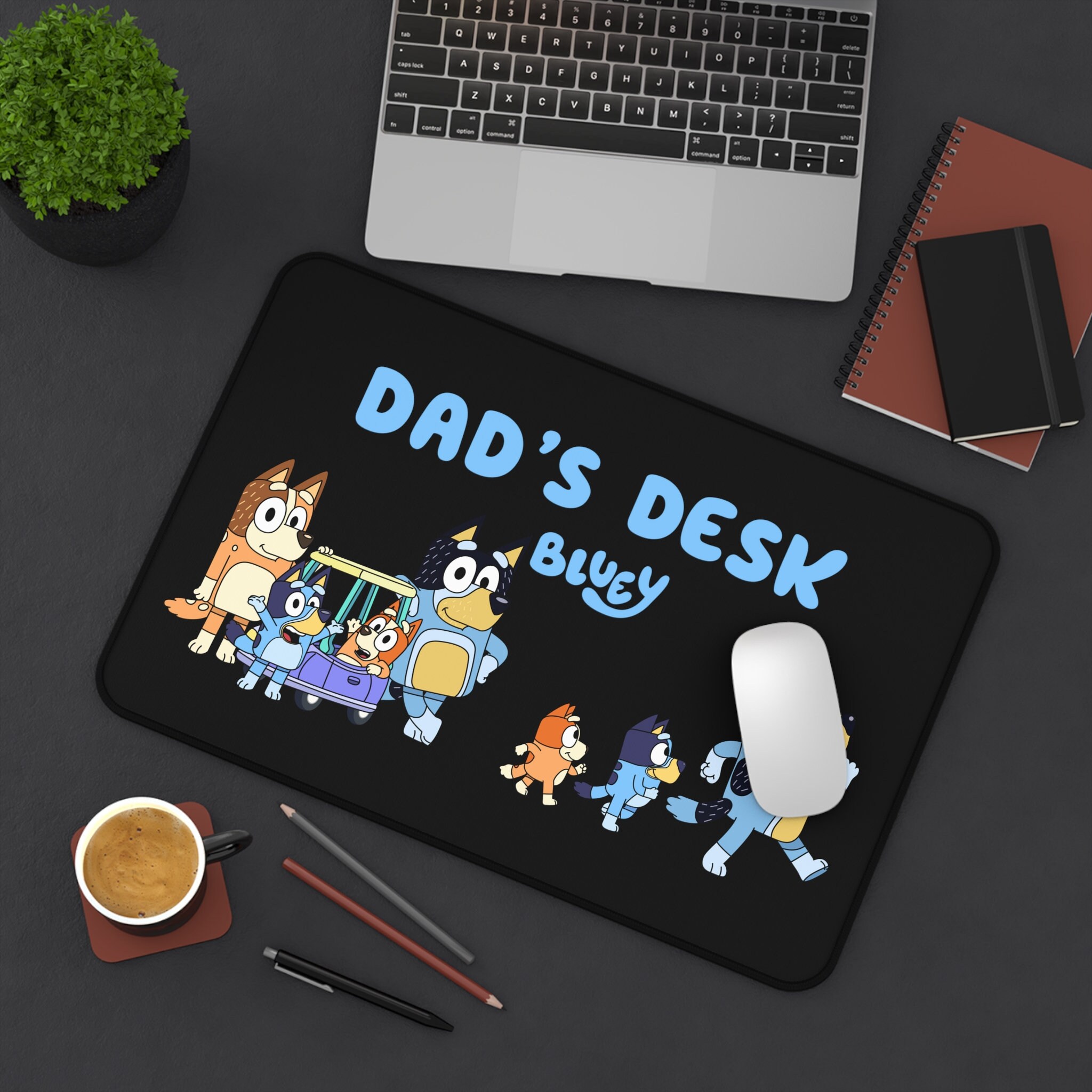 Bluey Bandit Dad's Desk Mat,bluey Lover, Bandit,father's Day Gift,dad's ...