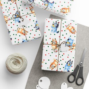 Bluey Christmas Paper; Bluey and Bingo, Bandit Heeler, Bluey Gift Wrap ...