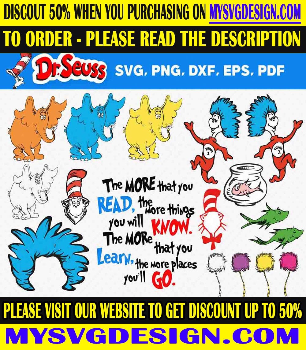 100 Dr Seuss Svg Bundle, Dr Seuss Svg Mega Bundle Cat in the Hat SVG ...