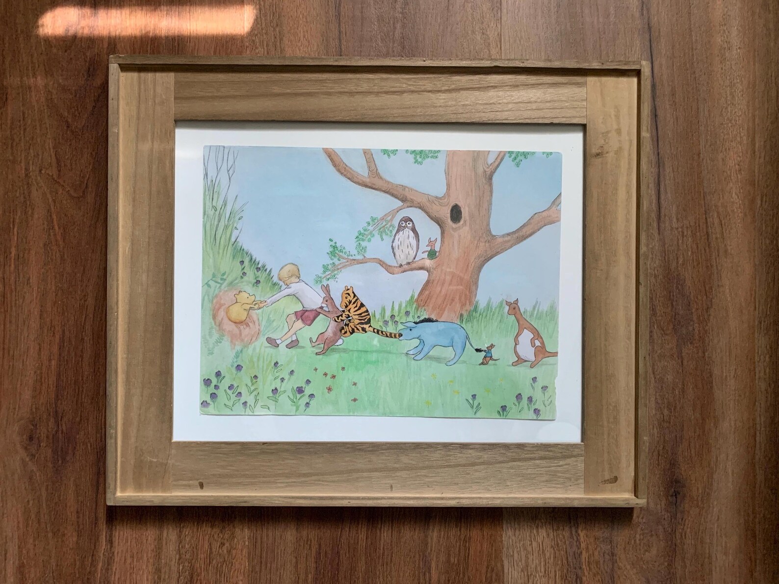 Vintage Winnie the Pooh and Friends Stuck at Rabbits House Watercolor ...