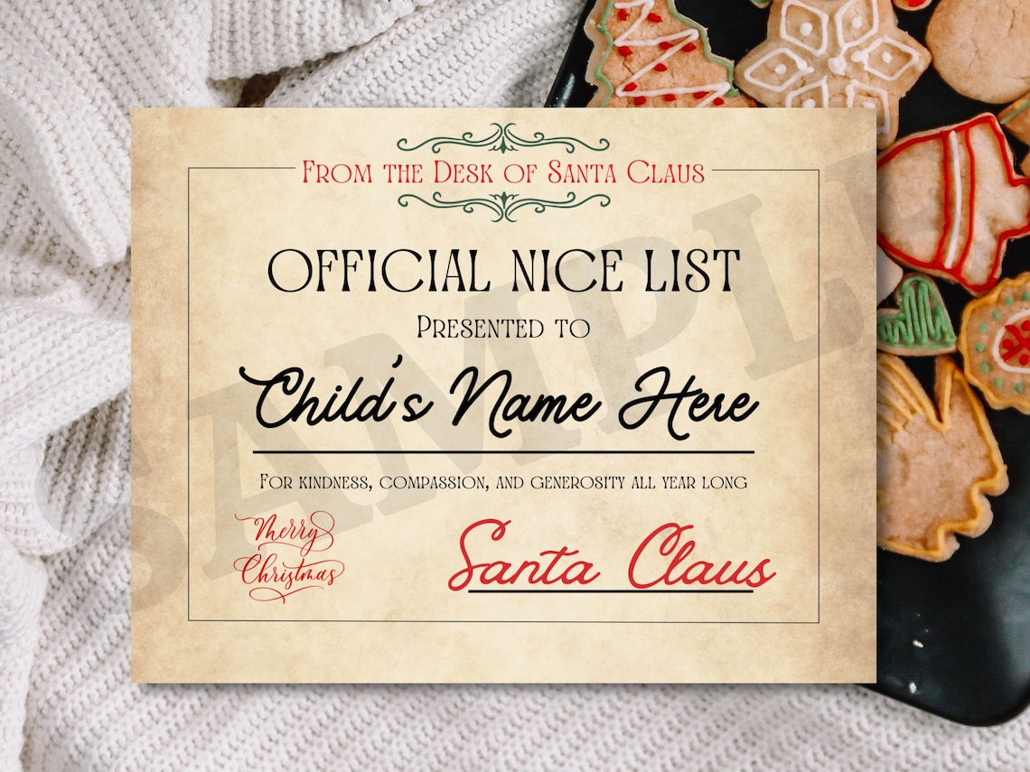 Editable Canva Bundle Letter From Santa and Nice List - Etsy