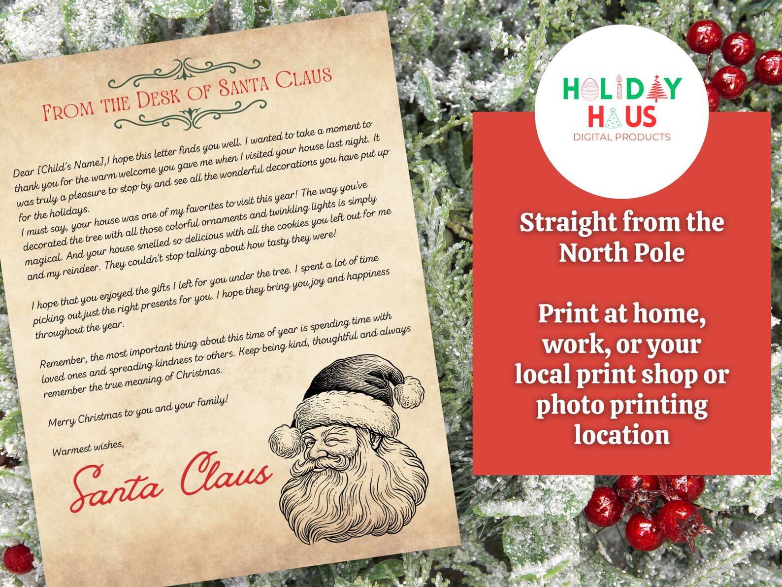 Editable Canva Bundle Letter From Santa and Nice List - Etsy