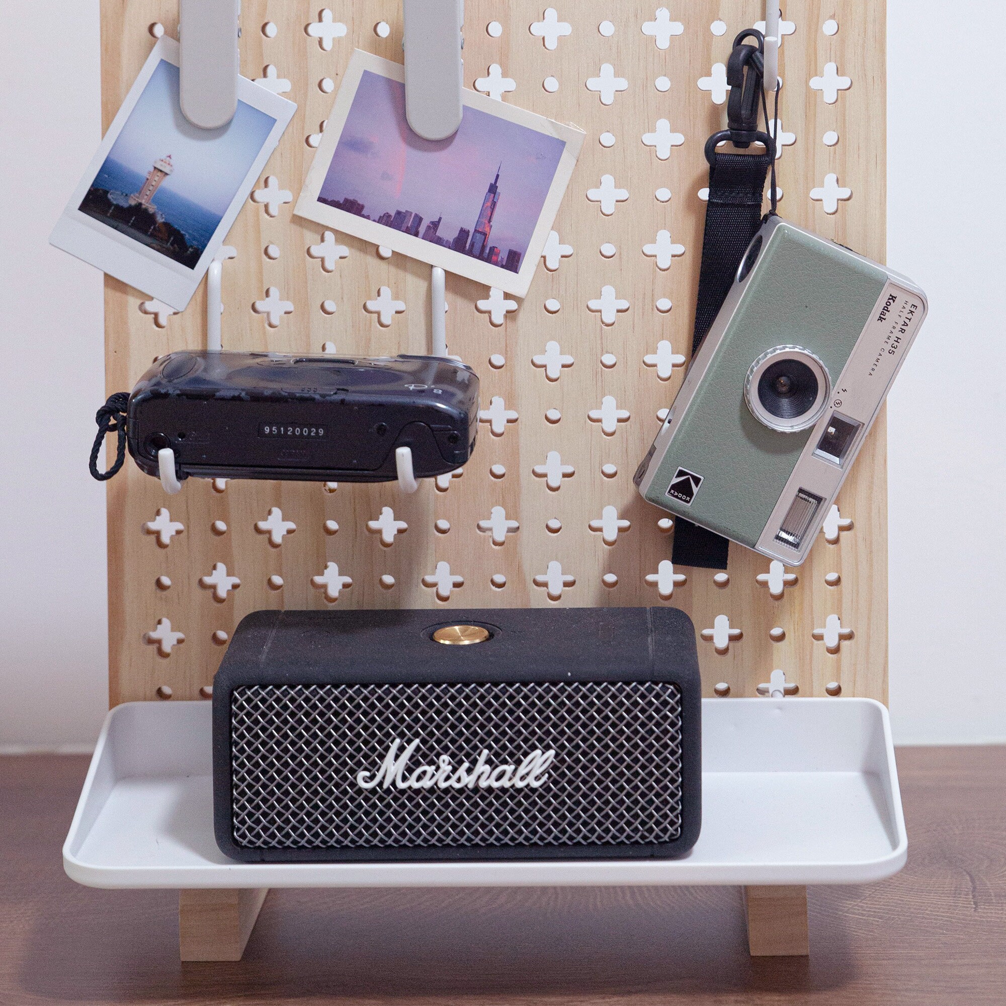Wooden Desk Pegboard Desk Organizer Living Room Shelf Home Office Desk ...