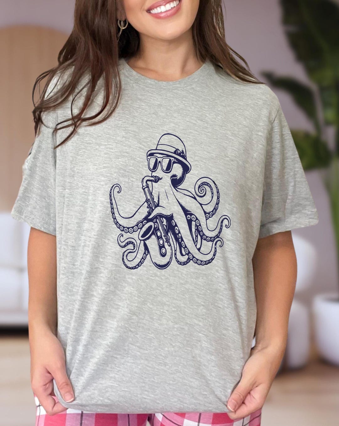 Octopus Playing Saxophone Shirt, Octopus Shirt, Jazz Lover Gift ...