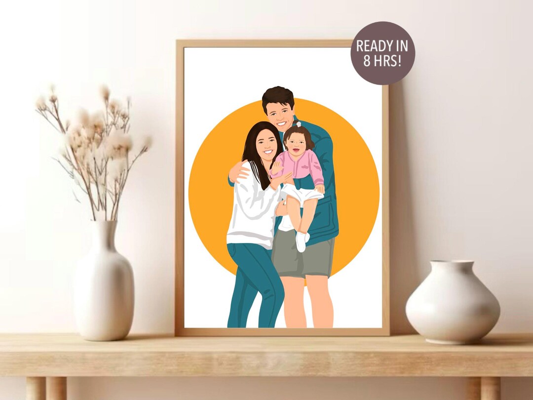 Personalized Family Portrait, Cartoon Portrait, Family Illustration ...