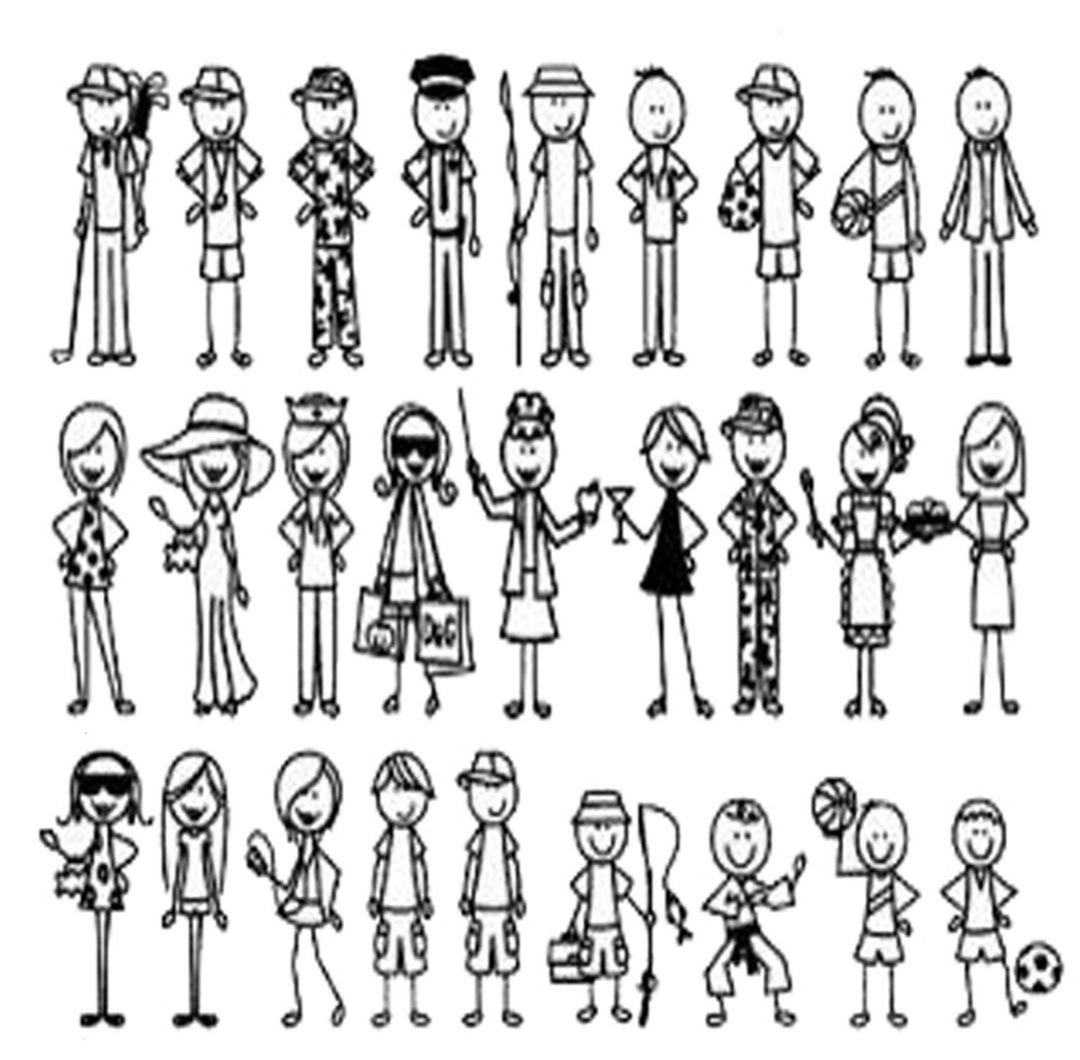 All 17 Custom Stick Figure Family Vinyl Die Cut Decal for Car Truck ...
