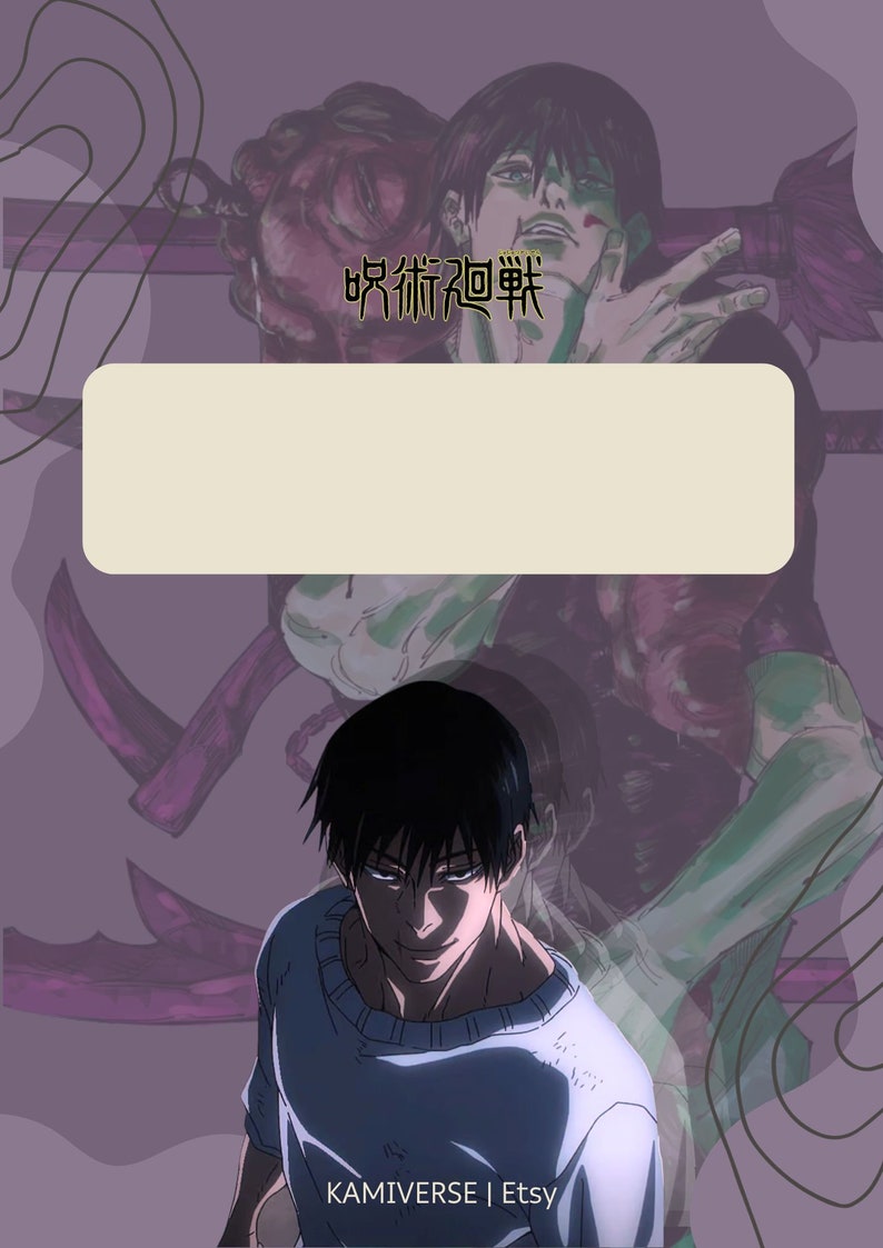 A4 JJK Toji Fushiguro Notepad Template Dot Grid Blank Lined ...
