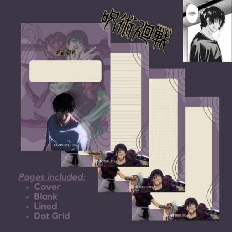 A4 JJK Toji Fushiguro Notepad Template Dot Grid Blank Lined - Etsy ...