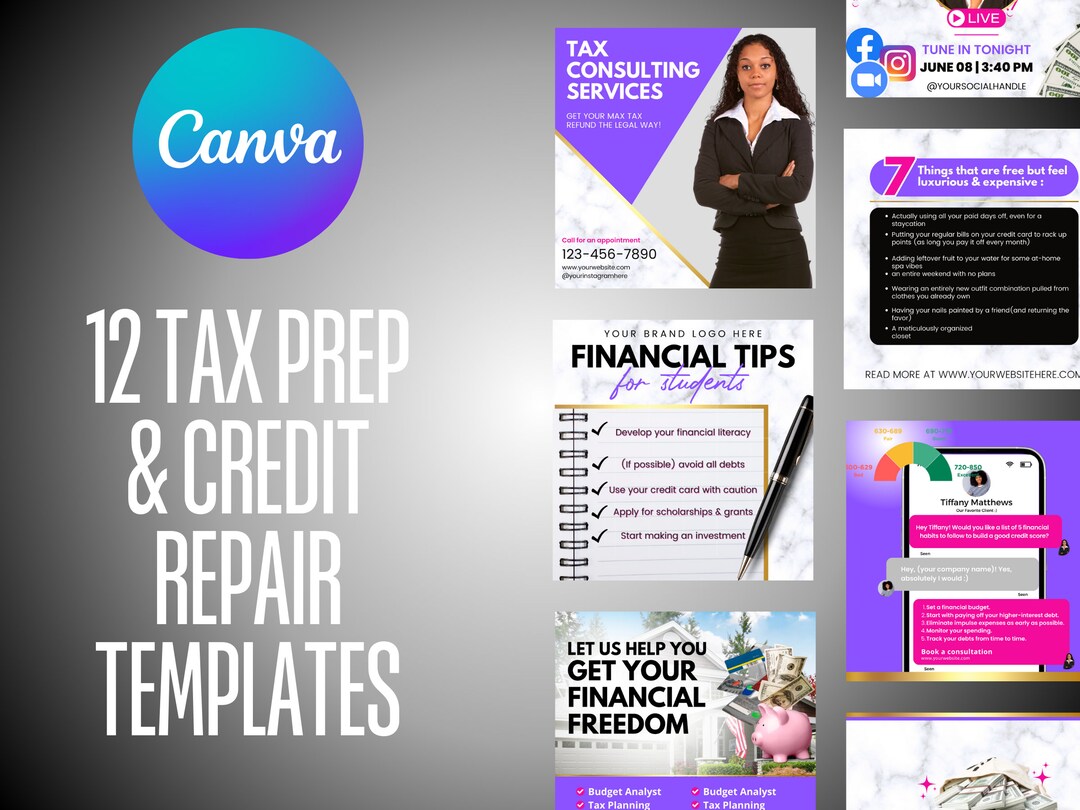 Tax Preparer Instagram Templates, Accounting Posts (digital Download ...