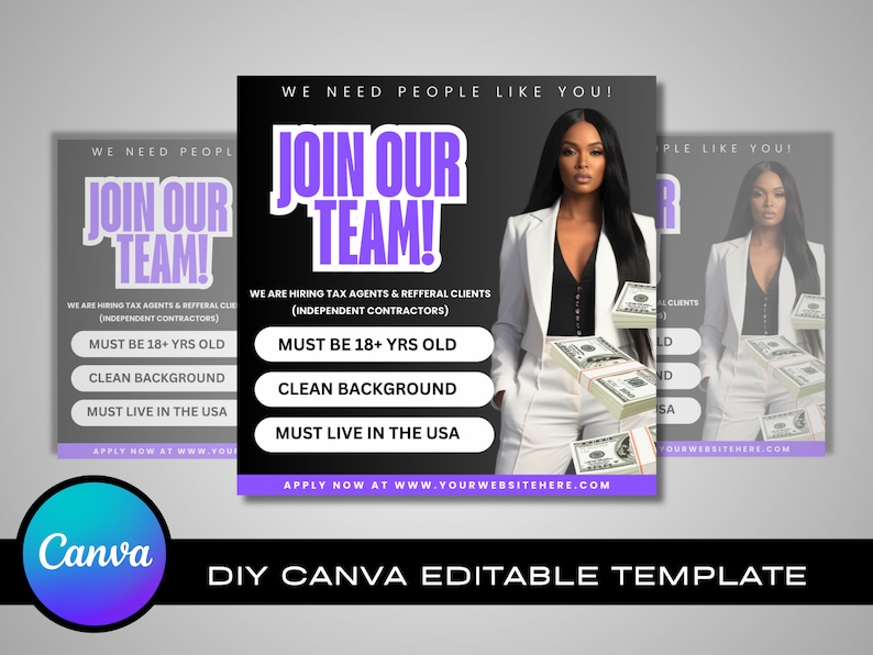 We Are Hiring Flyer - Join Our Team Social Media Template, Editable in ...