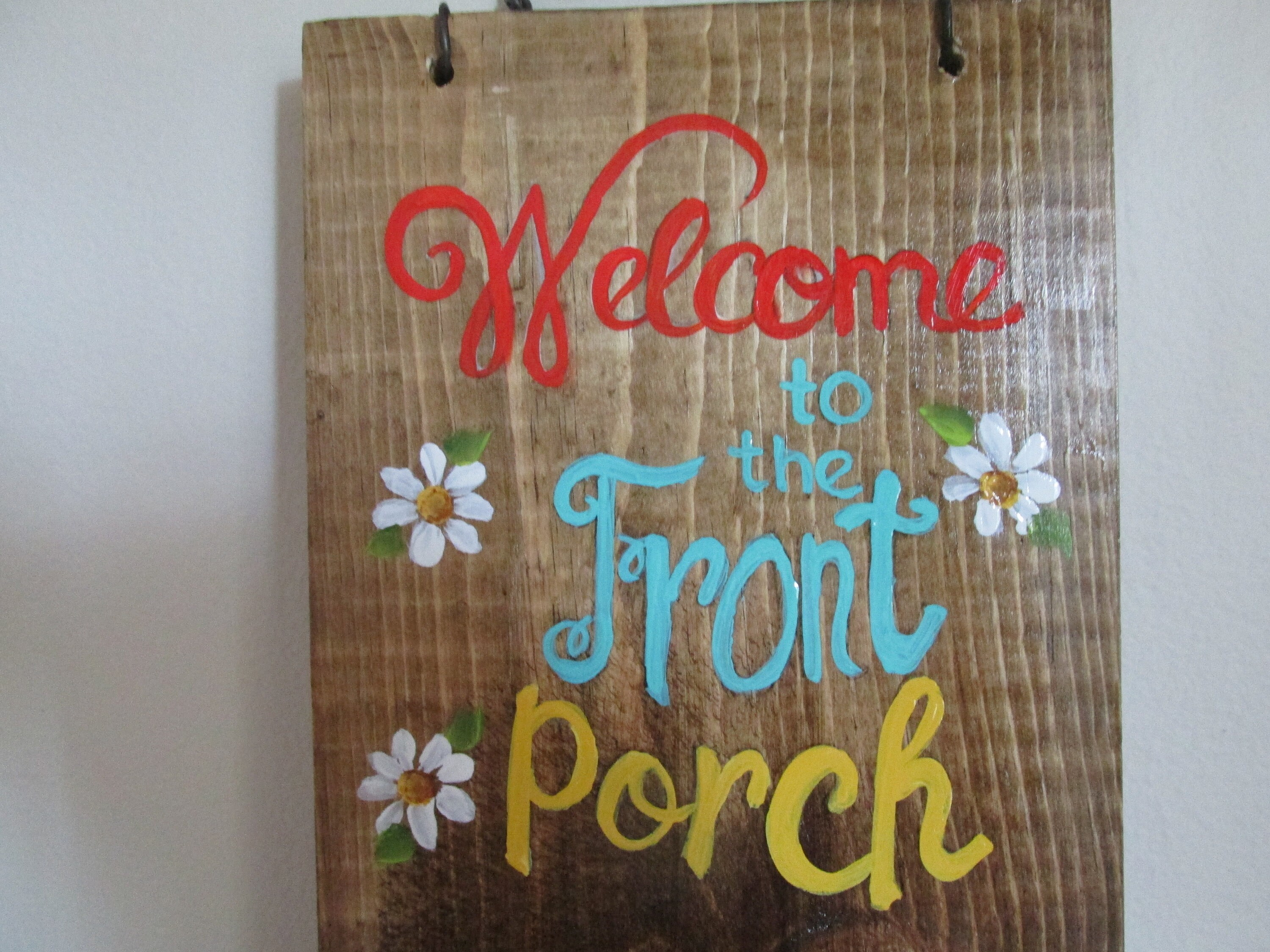 Hand Painted Wood Porch Welcome Sign - Etsy