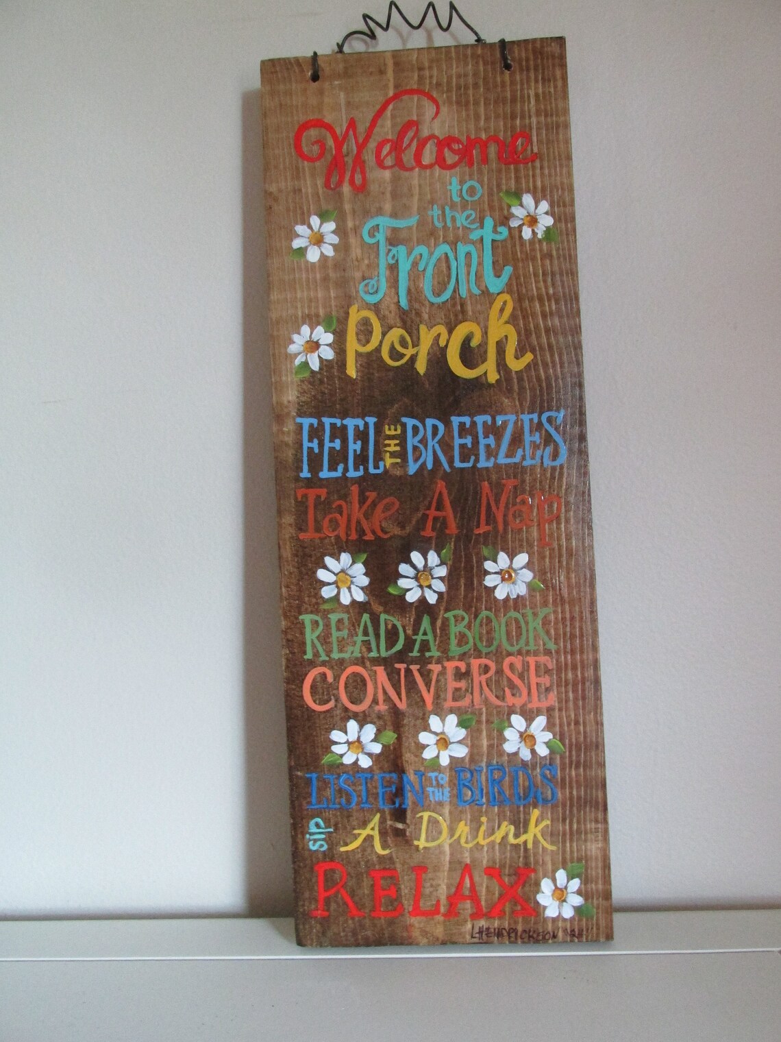 Hand Painted Wood Porch Welcome Sign - Etsy