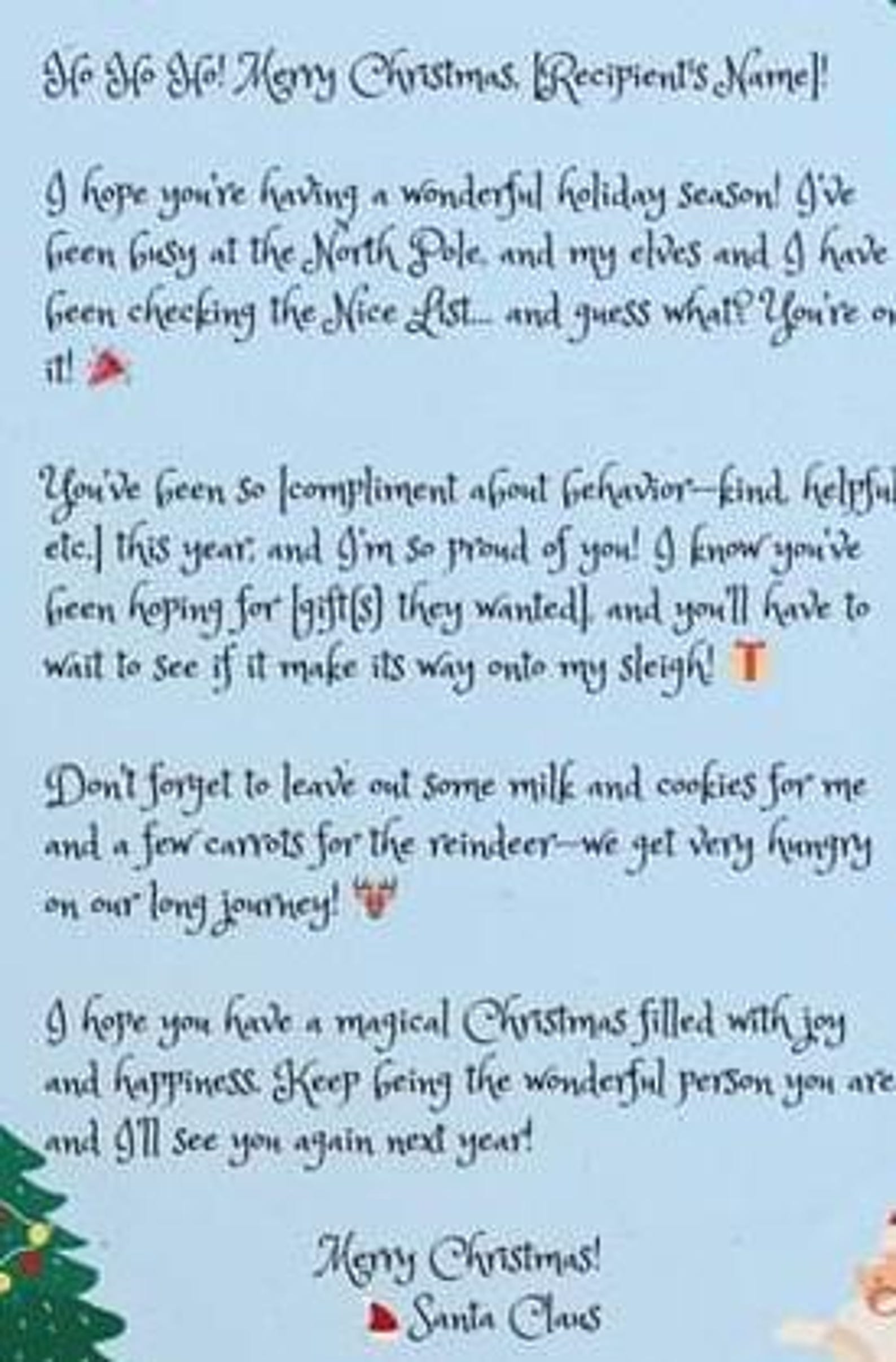 Customized Letter From Santa Kids Letter From Santa, Santa Letter ...