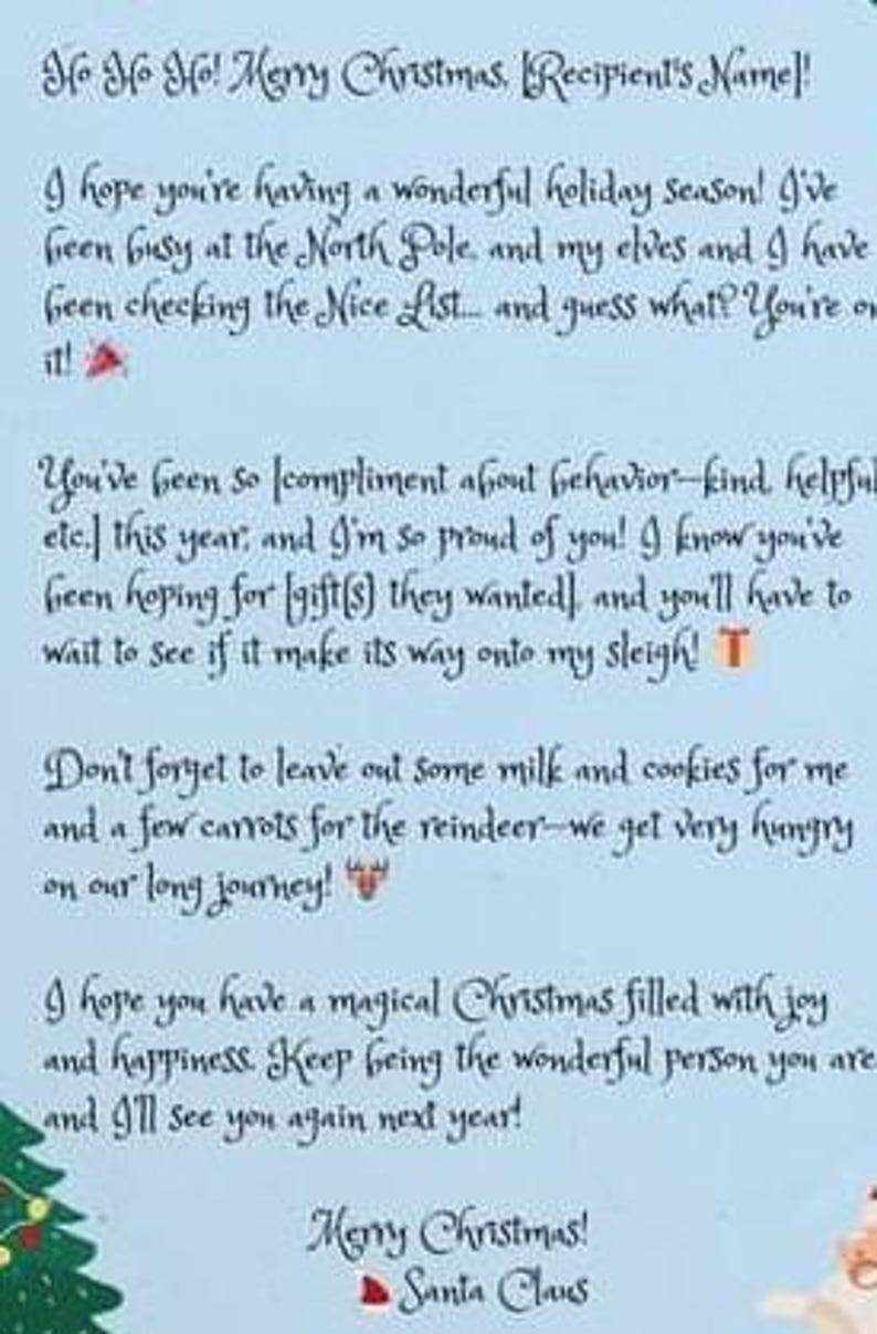 Customized Letter From Santa Kids Letter From Santa, Santa Letter ...