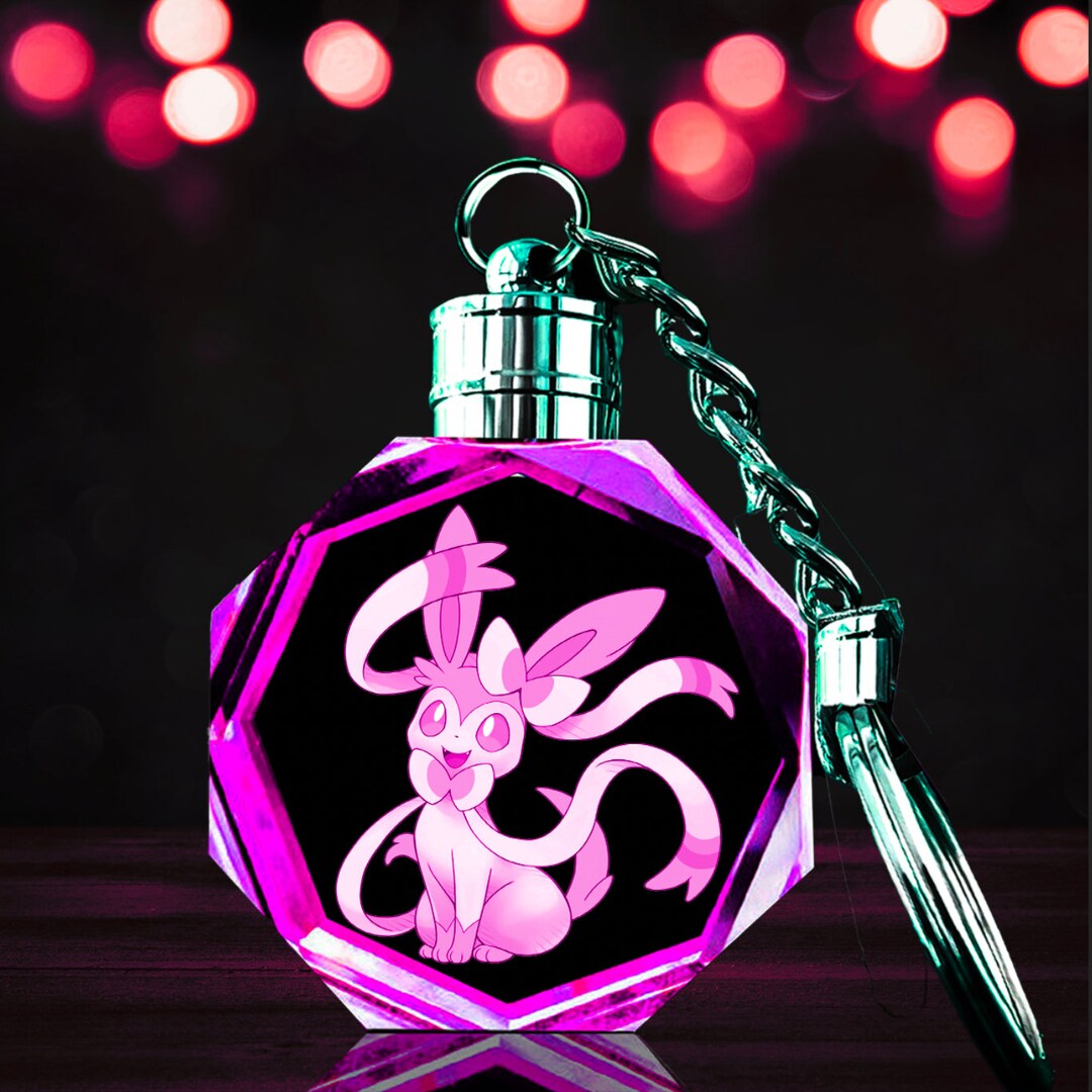 Sylveon Personalized Keychain LED Color Changing K9 Crystal Keychain ... Sylveon Personalized Keychain LED Color Changing K9 Crystal Keychain ...