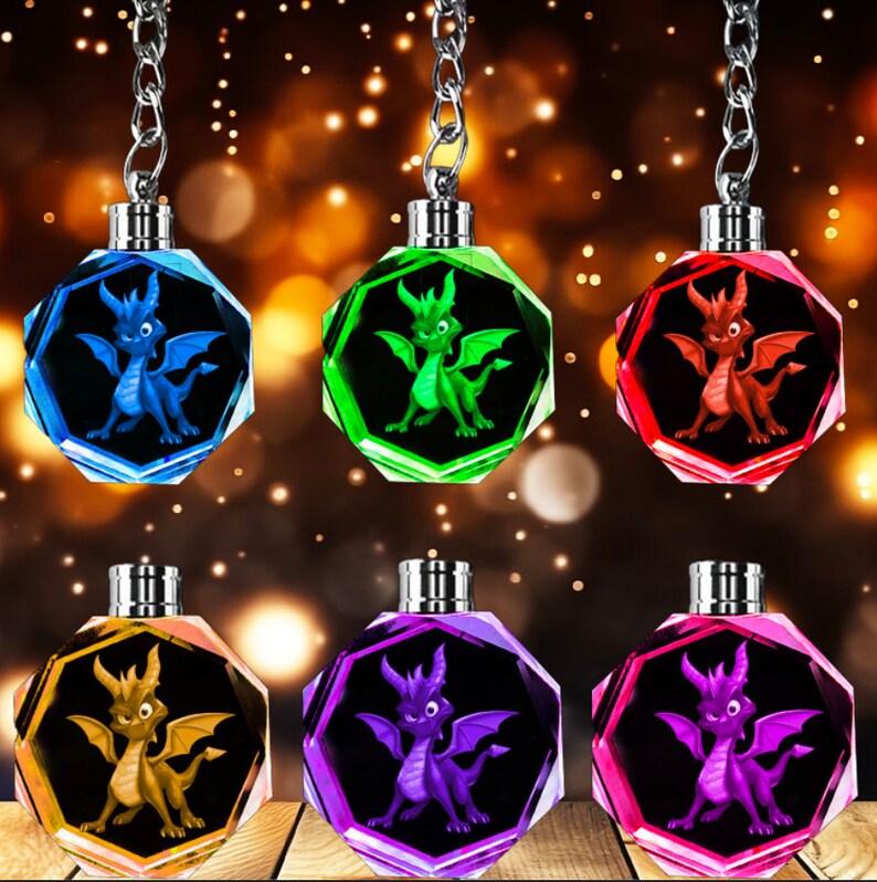 Mothra Customized Keychain Godzilla LED Color Changing K9 Crystal ...