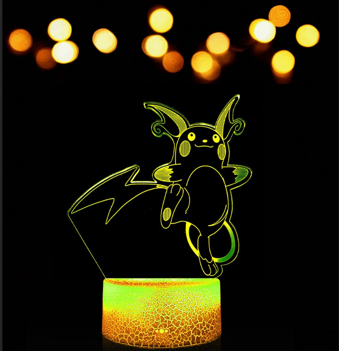 Raichu Custom Themed Acrylic LED Color Changing Night - Etsy