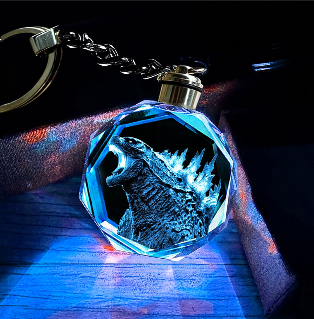 Custom and Personalized Godzilla Roaring Keychain LED Color - Etsy