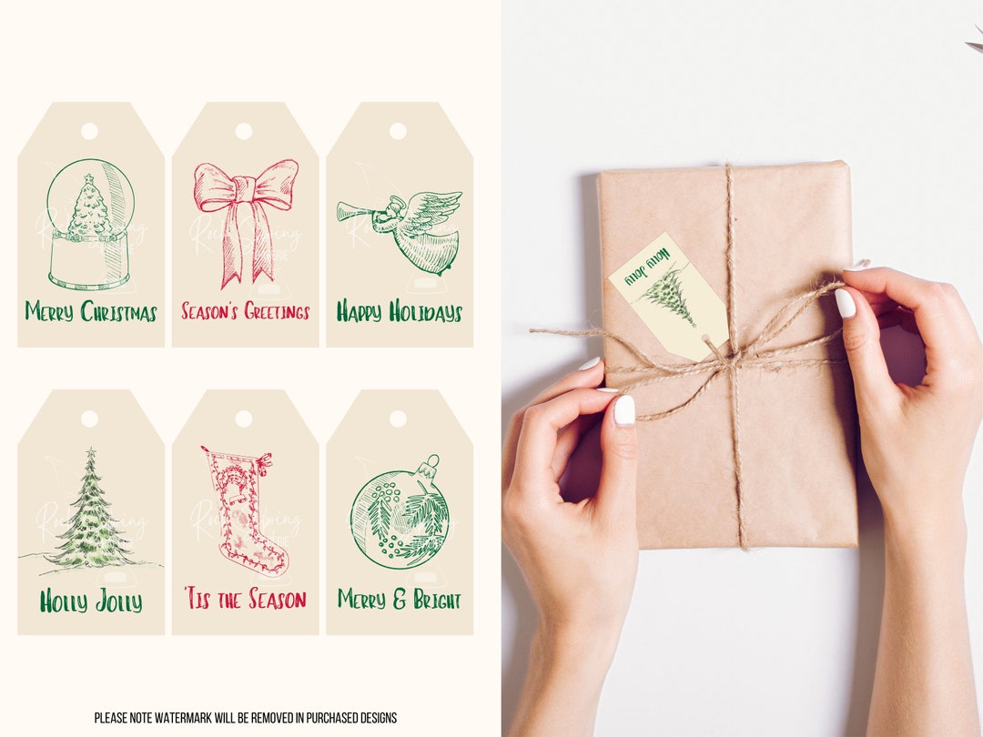 Printable Gift Tag, Christmas Gift Tag, Holiday Gift Tag, Digital ...