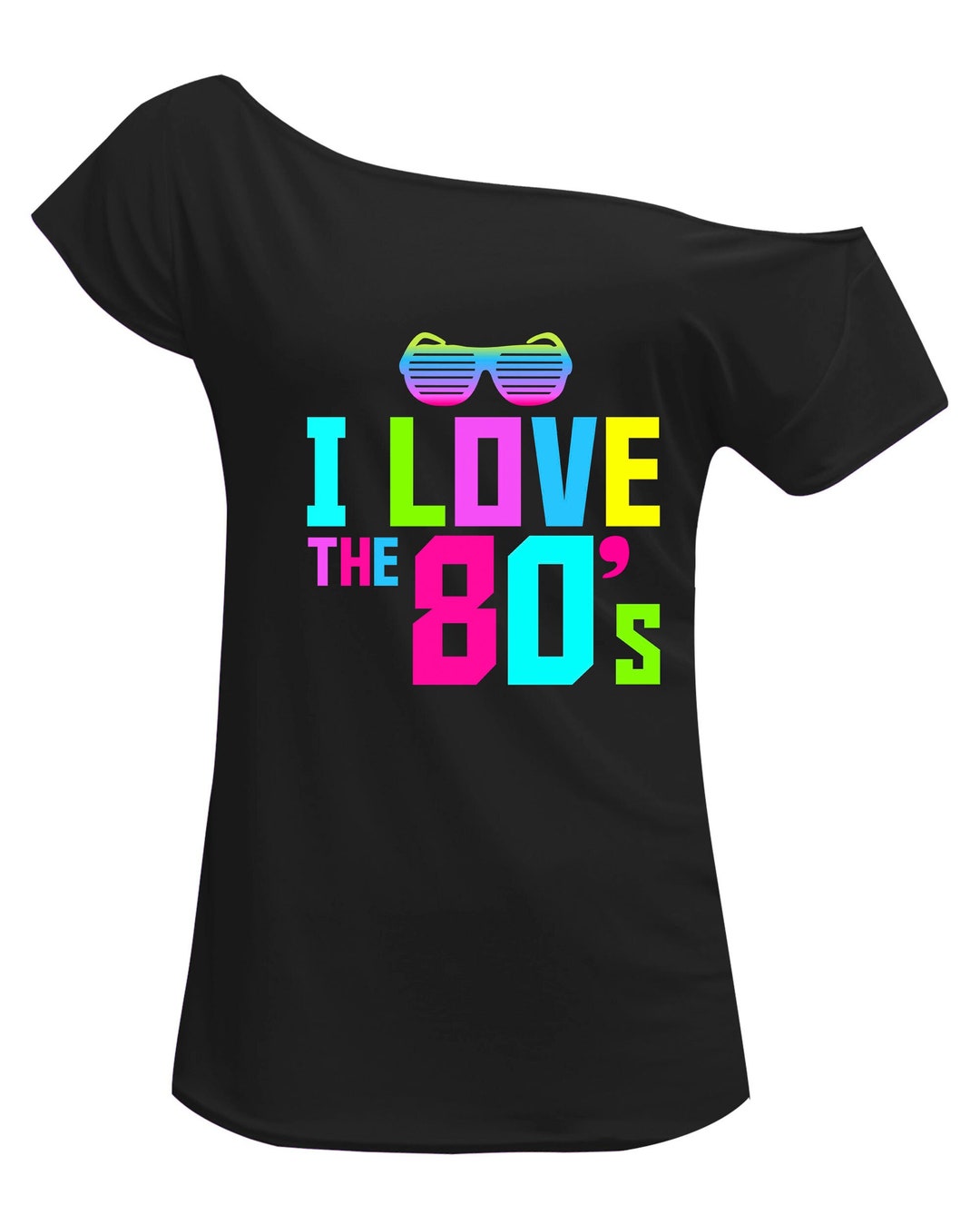 Women's I Love the 80s Off-the-shoulder Cap Sleeve T-shirt 80s Vibes ...