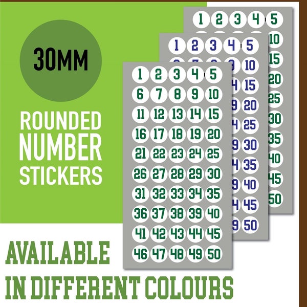 Round Numbered Stickers - Etsy