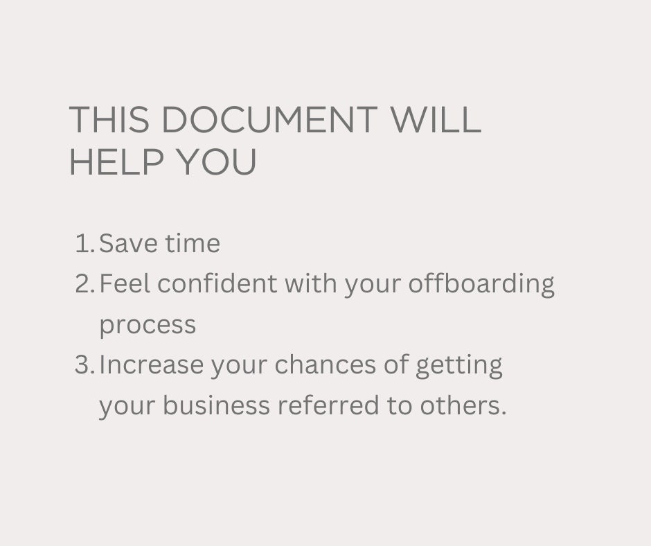 Client Offboarding Template: PDF File for Social Media Managers ...