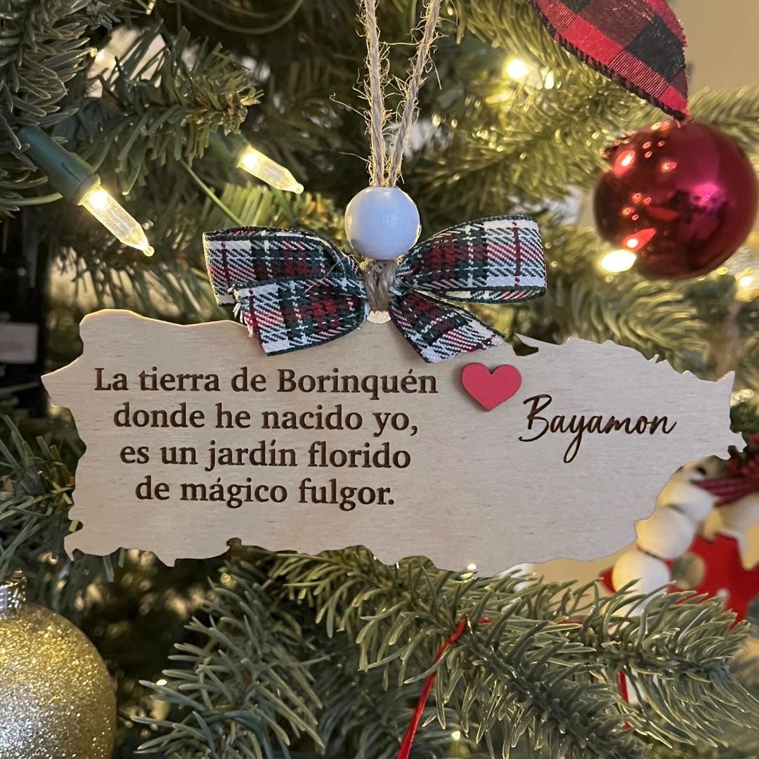 Puerto Rican National Anthem Christmas Ornament, Borinquen Christmas ...