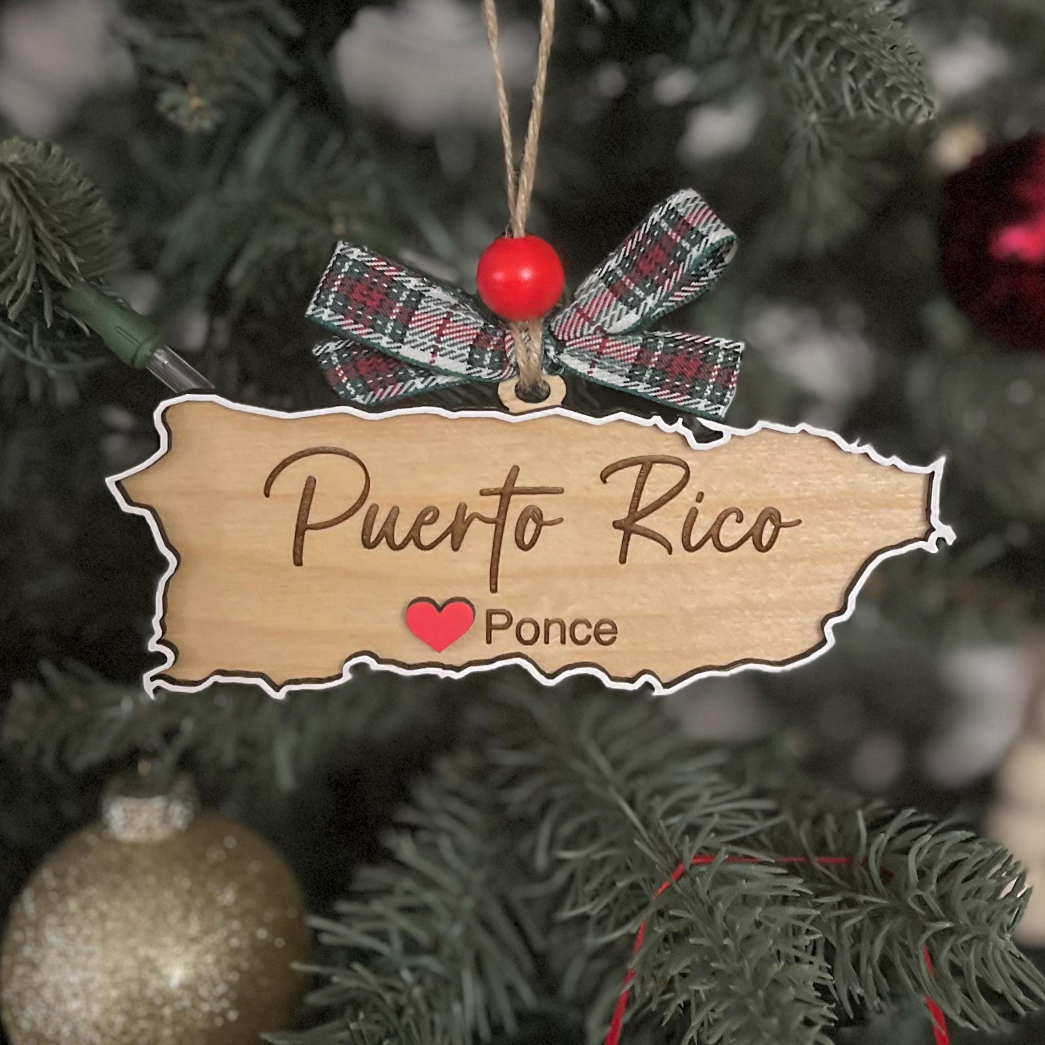 Puerto Rico Christmas Tree Ornament, Personalized Puerto Rico Gift ...