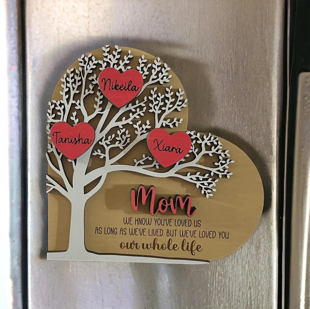 Personalized Mom Magnet With Names, Custom Magnet With Children's Names ...